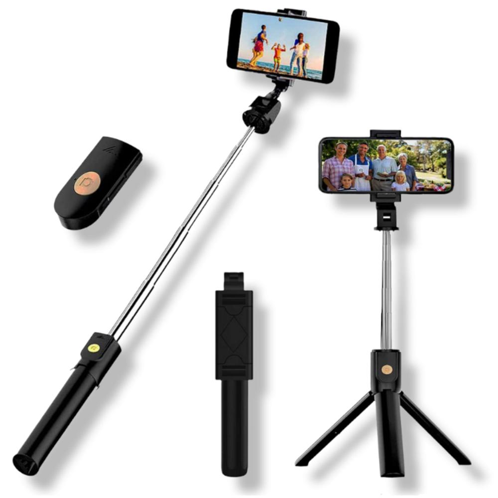 Selfie Stick Con Control Remoto Bluetooth Y Base Tri Éxito