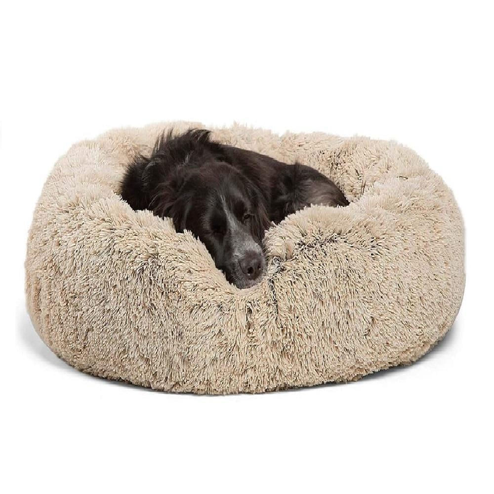 exito.com | Cama Puff Peluda Perro Raza Grande Beige | Éxito