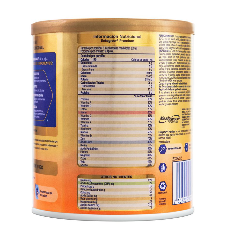 Fórmula infantil Enfagrow Premium Plain x 375 gr - exito.com