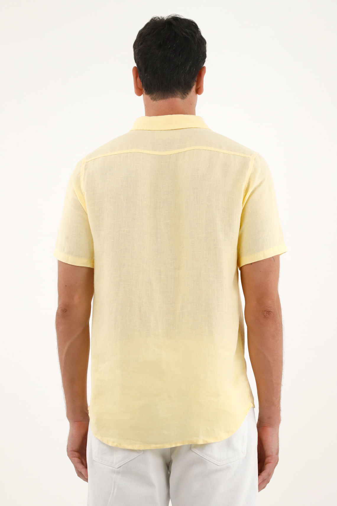 Camisa Amarilla Manga Corta Para Hombre M