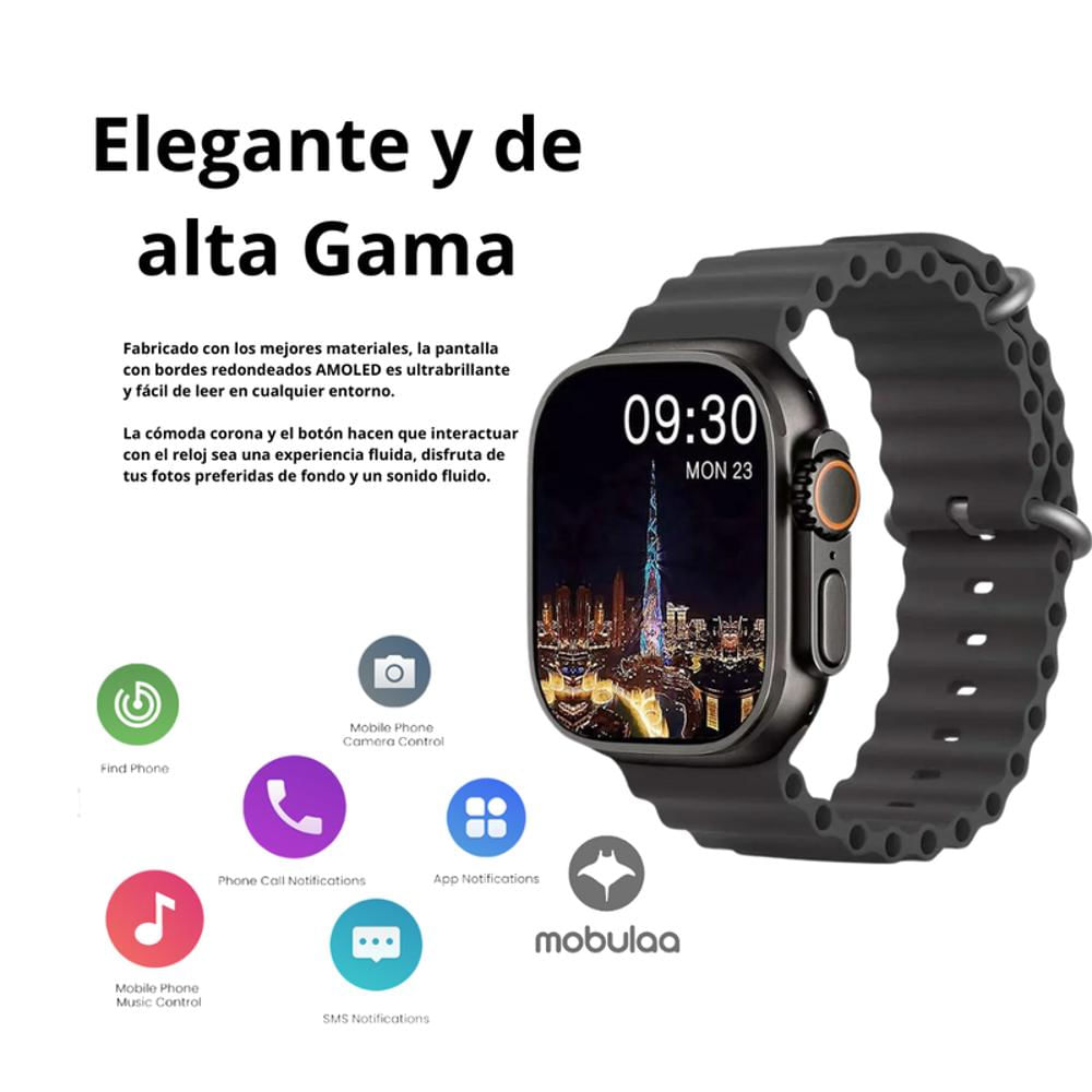 Reloj Inteligente H9 Ultra Plus Pantalla Amoled Negro img #3