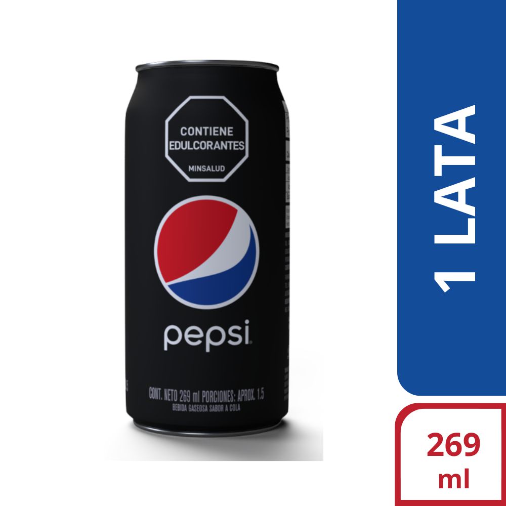 Gaseosa PEPSI cero lata (269 ml)