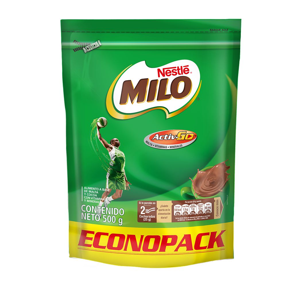 Bebida chocolatada actigen-e MILO 500 Gramo - exito.com