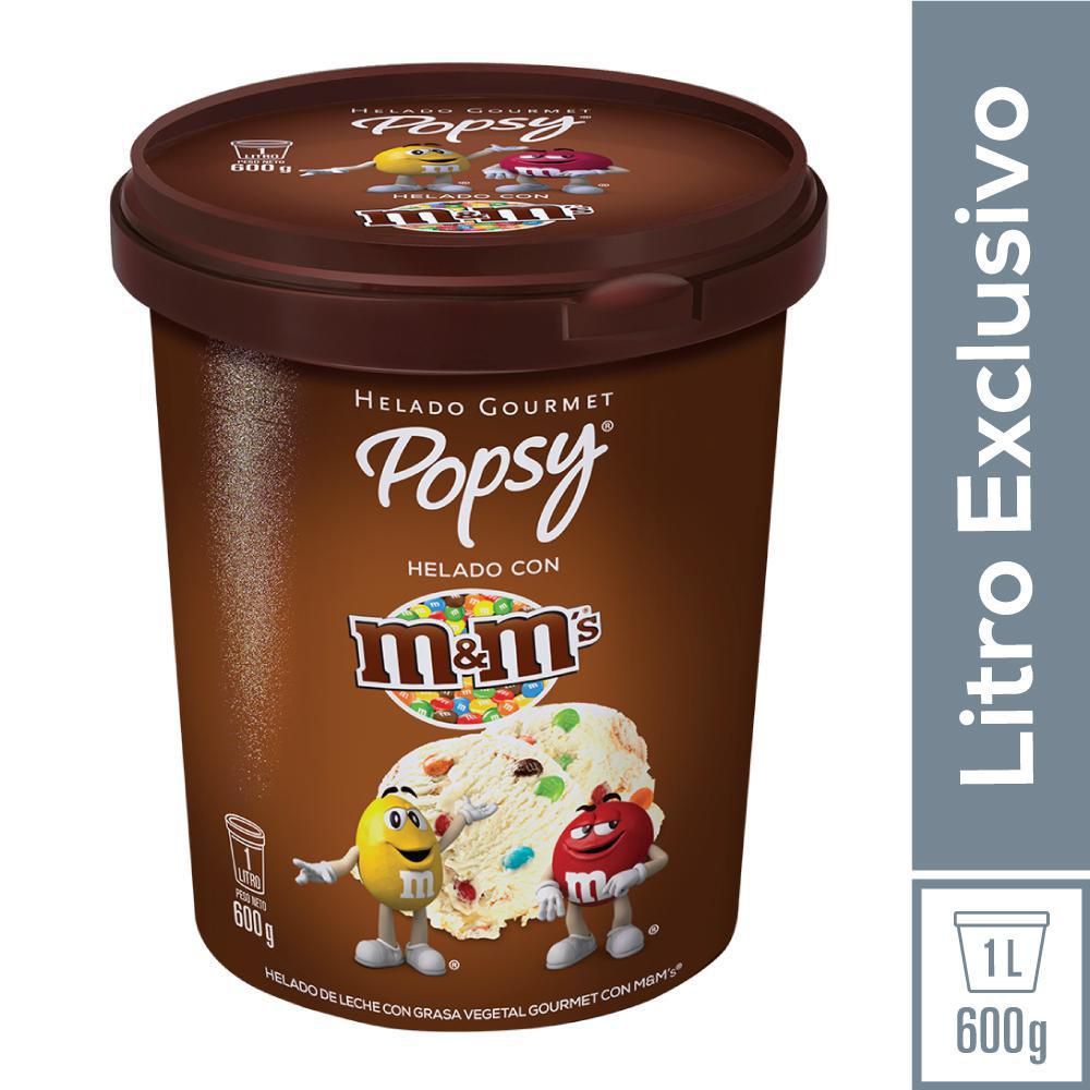 Helado con M&M´s gourmet POPSY 600 Gramo - exito.com
