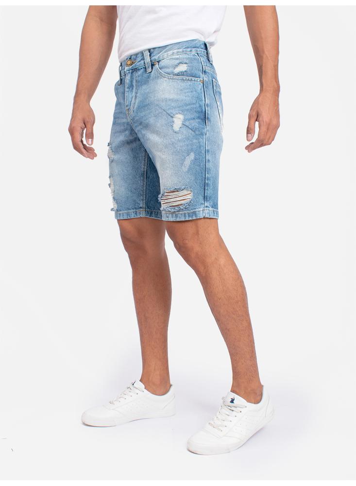 exito.com | Bermuda Regular Tiro Alto Linea Cj 36 Indigo-Claro