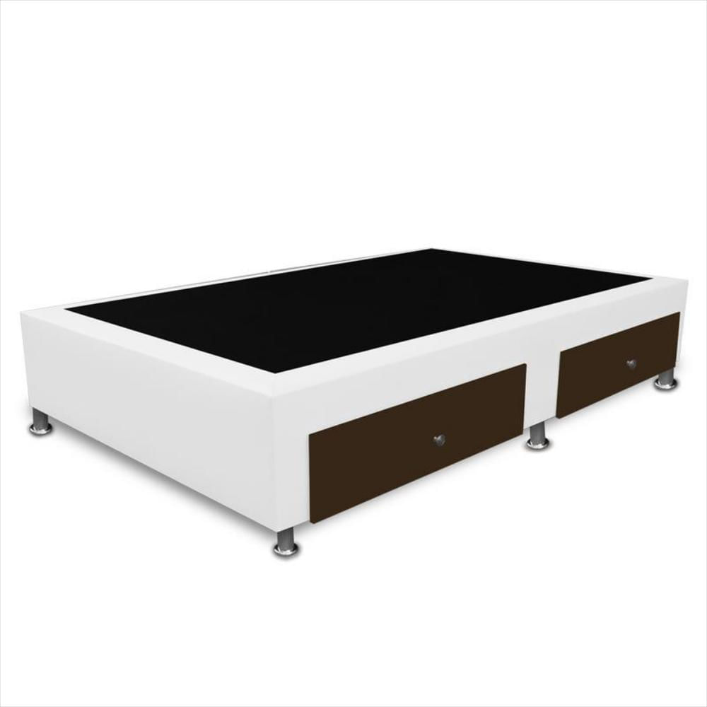 exito.com | Base Cama Magic Class Cajones 90X190 Ecocuero Blanco Cafe